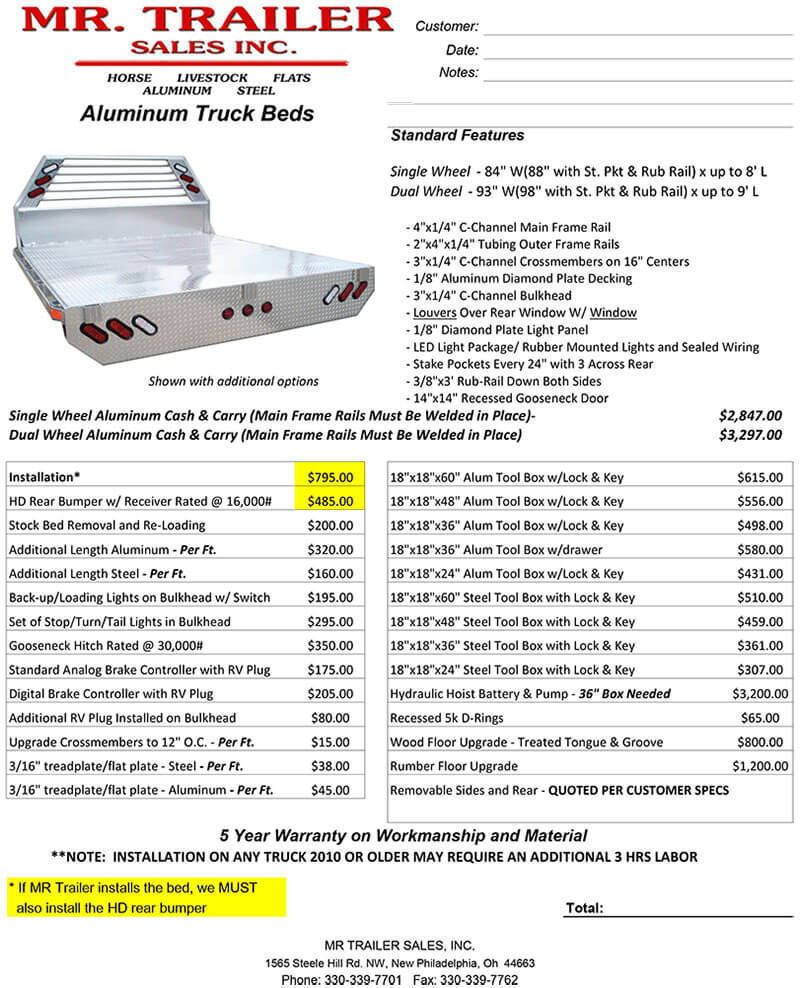 Truck Beds and Custom Fabrication | Mr. Trailer Sales | New ...